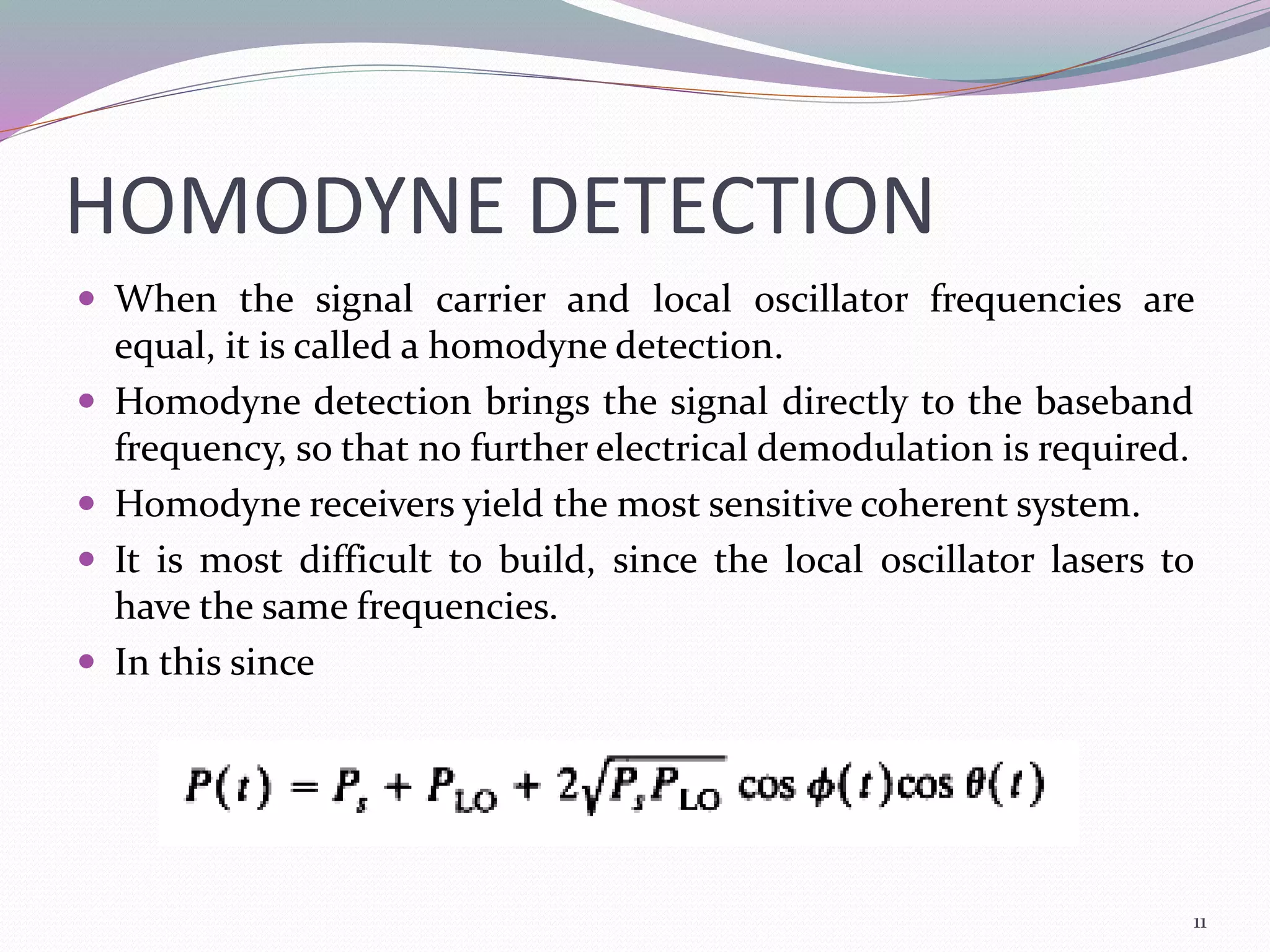 Optical Heterodyne Detection Pptx Computer Networking Computing