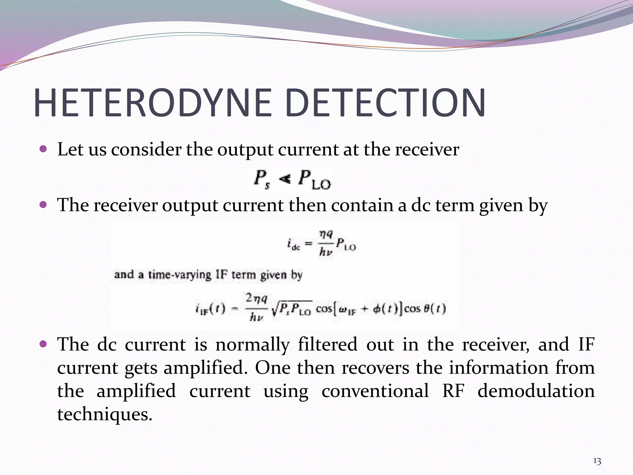 Optical Heterodyne Detection Pptx Computer Networking Computing