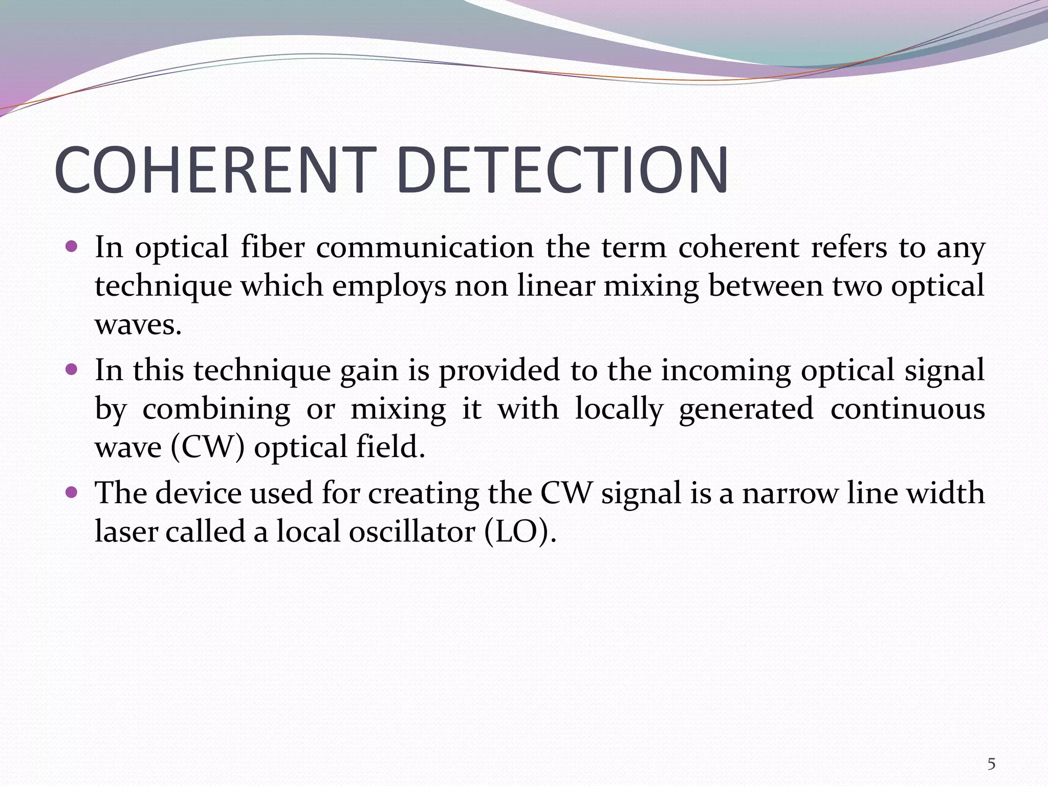 Optical Heterodyne Detection Pptx Computer Networking Computing
