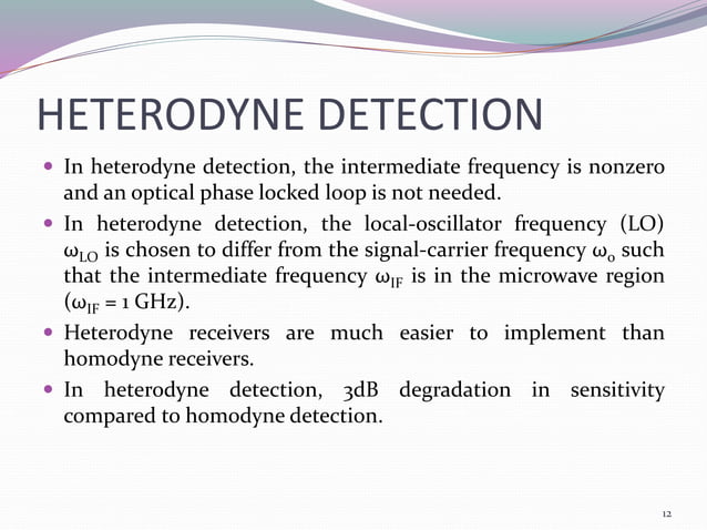 Optical Heterodyne Detection Pptx Computer Networking Computing