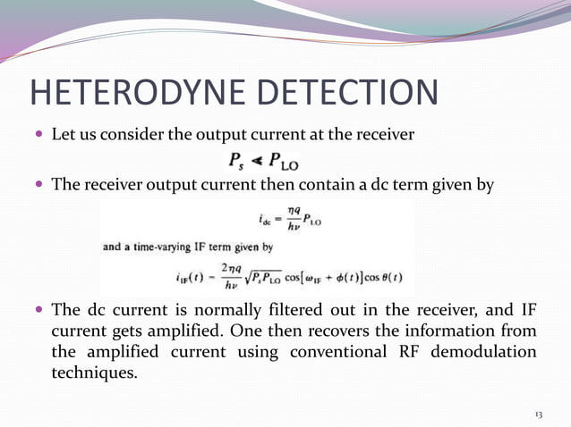 Optical heterodyne detection | PPTX | Computer Networking | Computing