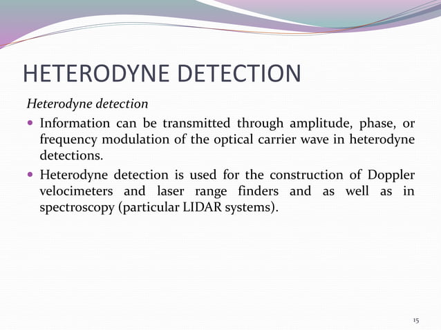 Optical Heterodyne Detection Pptx Computer Networking Computing