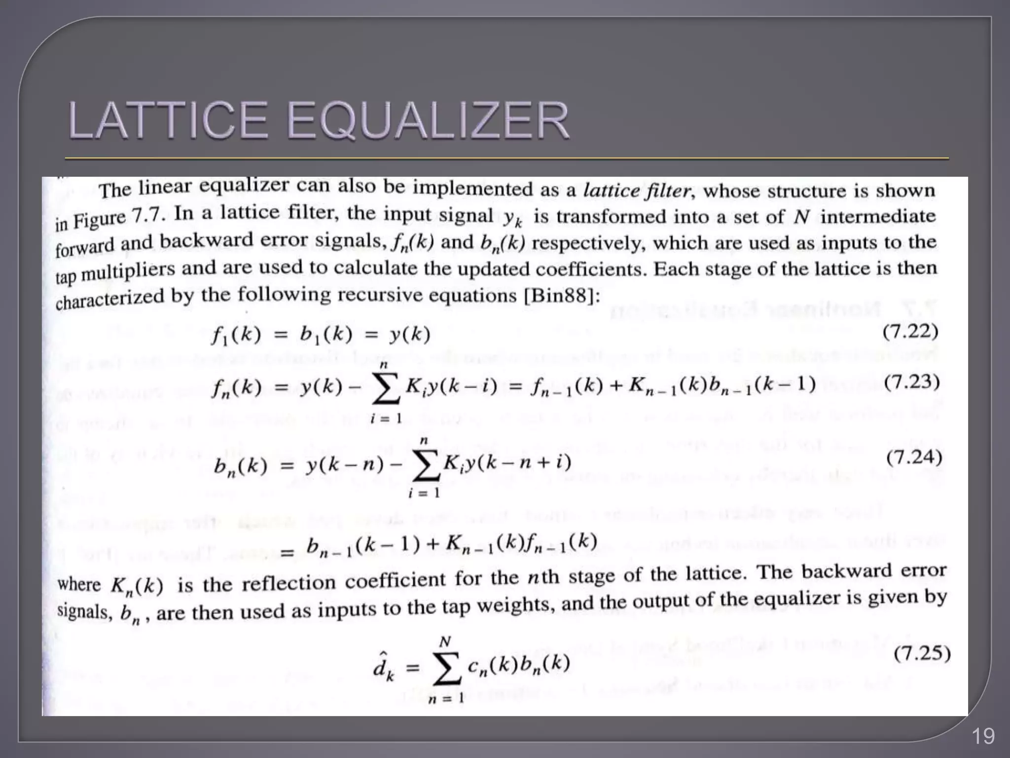 Linear equalizations and its variations | PPTX