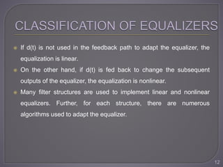 Linear equalizations and its variations | PPTX