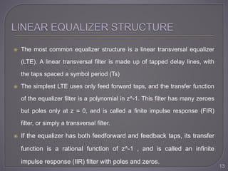 Linear equalizations and its variations | PPTX
