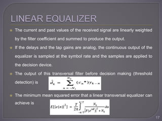 Linear equalizations and its variations | PPTX