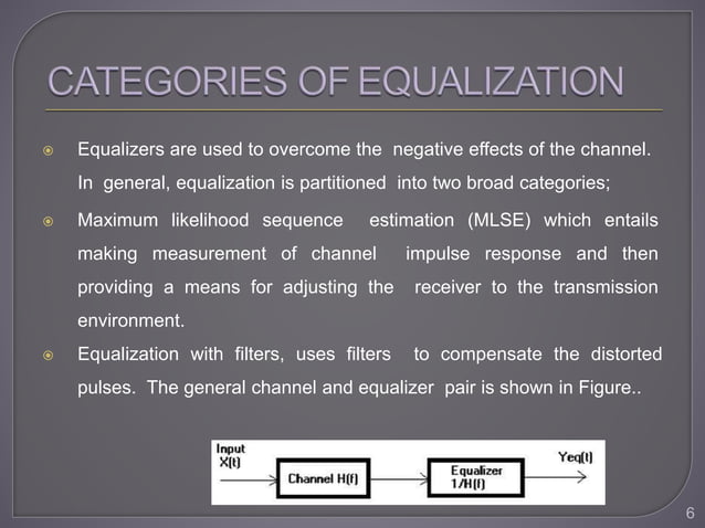 Linear equalizations and its variations | PPTX | Digital Audio ...