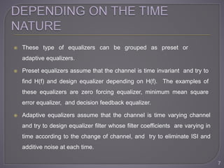 Linear equalizations and its variations | PPTX
