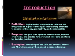 DIGITALIZATION OF AGRICULTURE and its impacts | PPTX