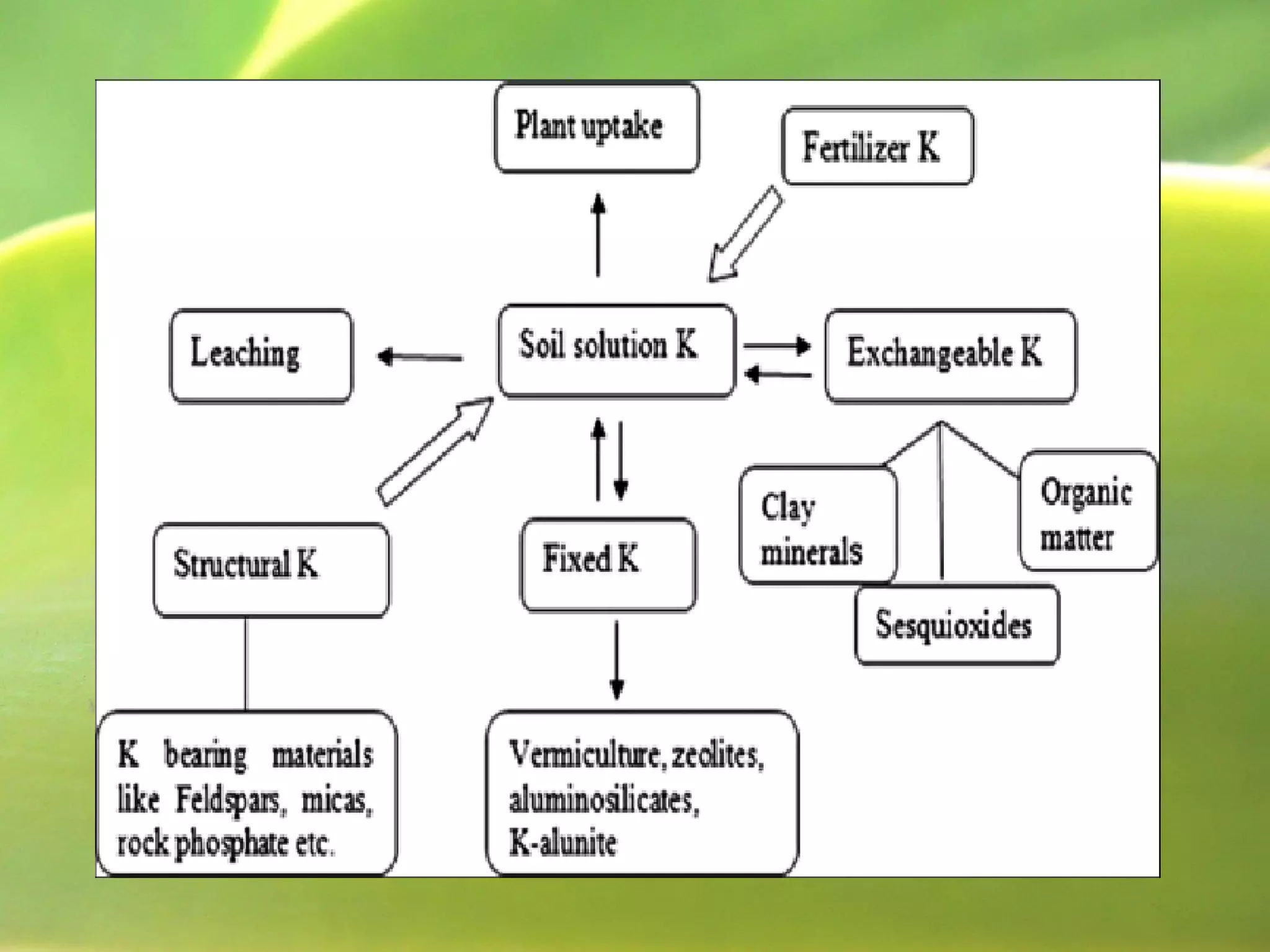 Potassium- Forms,Equilibrium in soils and its agricultural significance ...