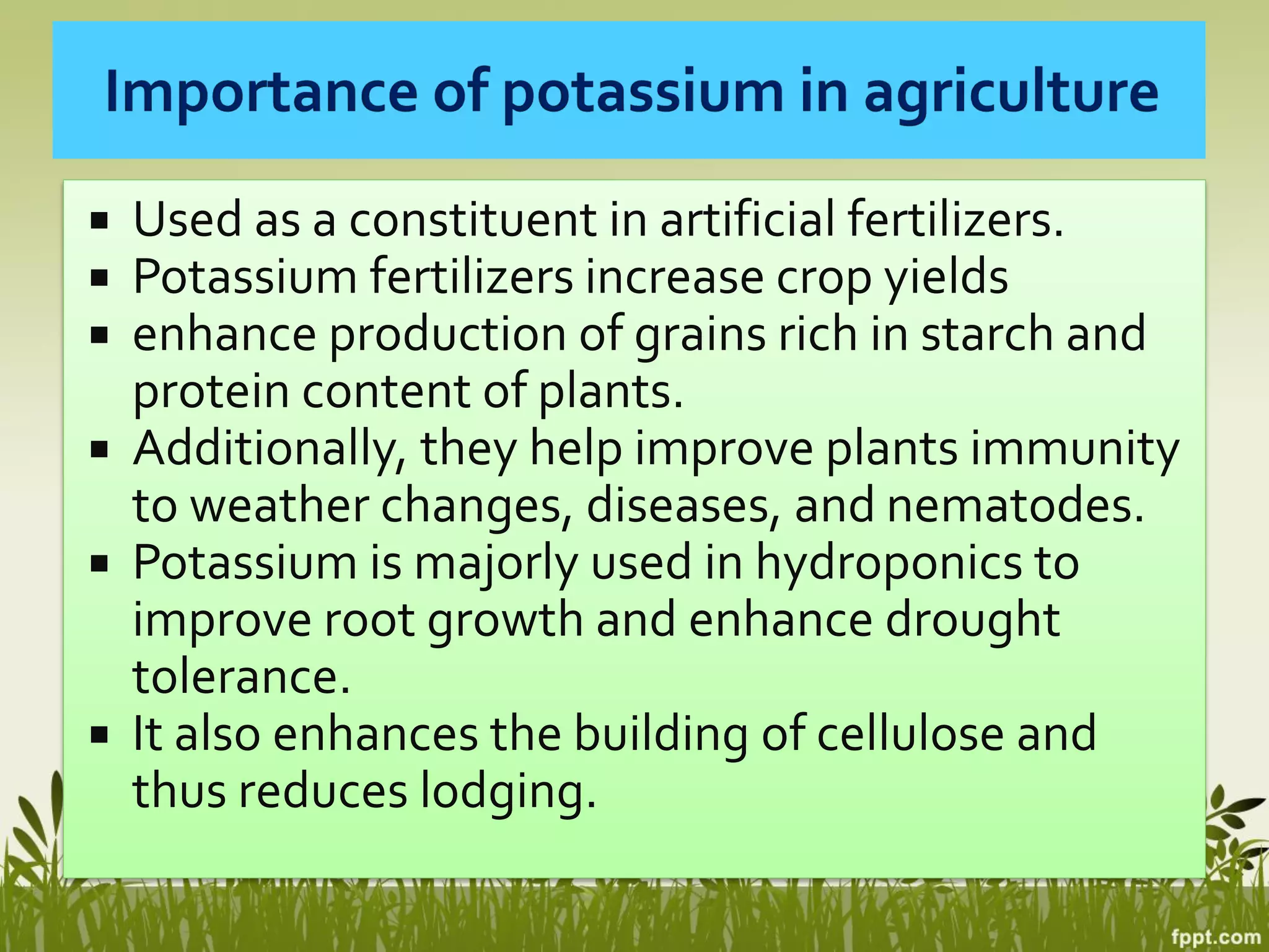 Potassium- Forms,Equilibrium in soils and its agricultural significance ...