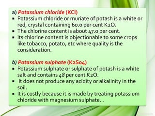 Potassium- Forms,Equilibrium in soils and its agricultural significance ...