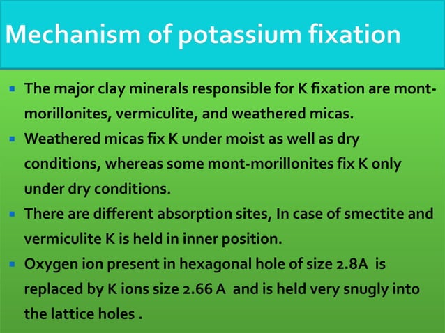 Potassium- Forms,Equilibrium in soils and its agricultural significance ...