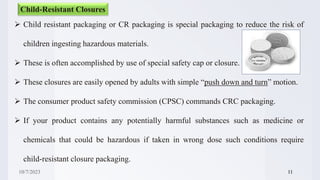 Container and closures for pharmaceutical | PPTX