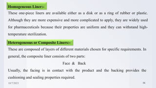 Container and closures for pharmaceutical | PPTX