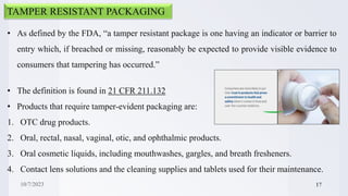 Container and closures for pharmaceutical | PPTX