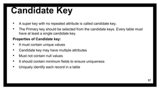 DBMS:Relational Modal | PPTX