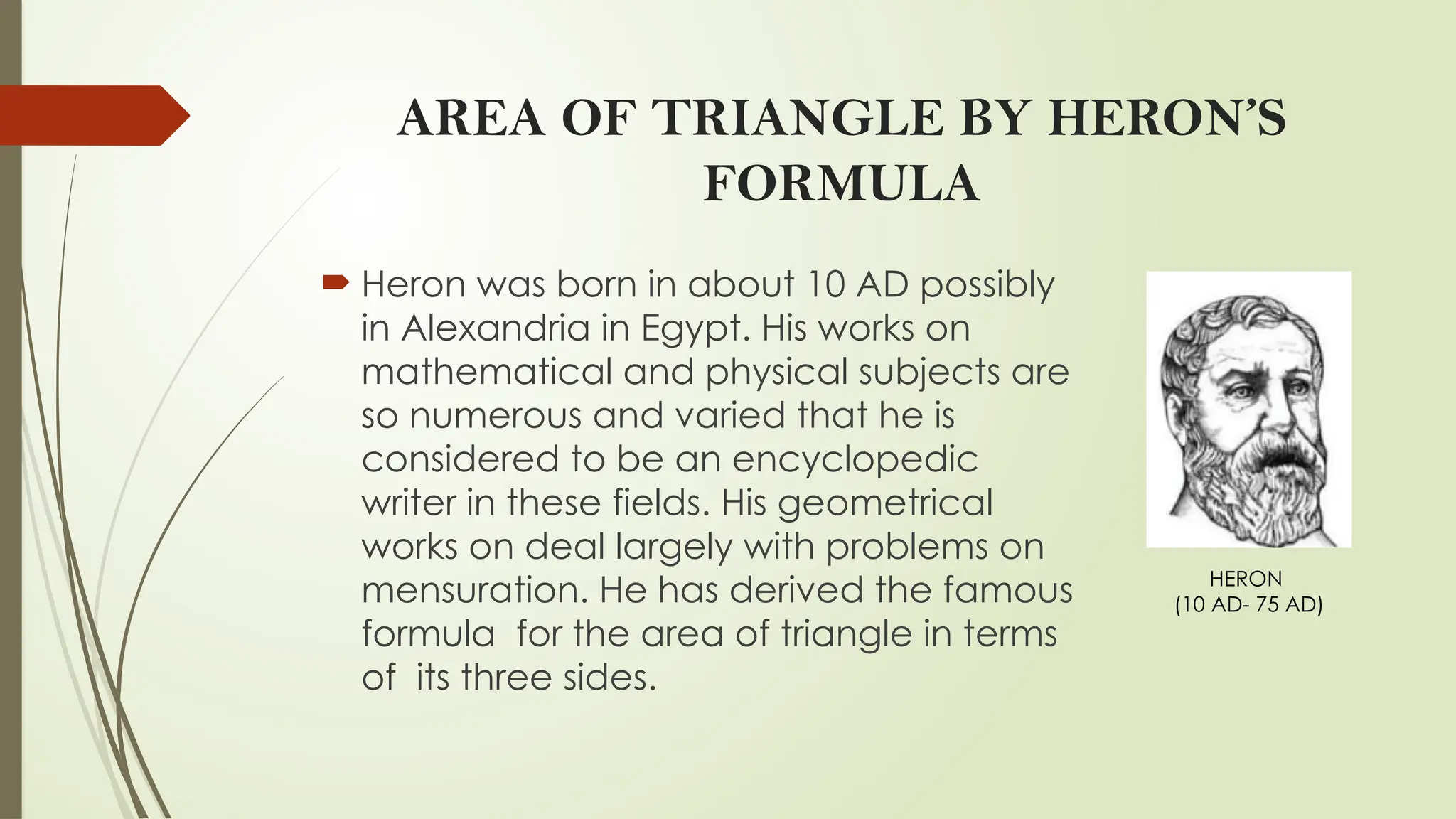 Heron's Formula calculation which is used for triangles | PPTX