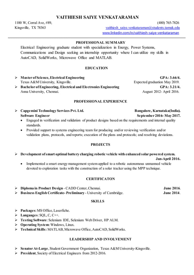 Vaithiesh resume | PDF
