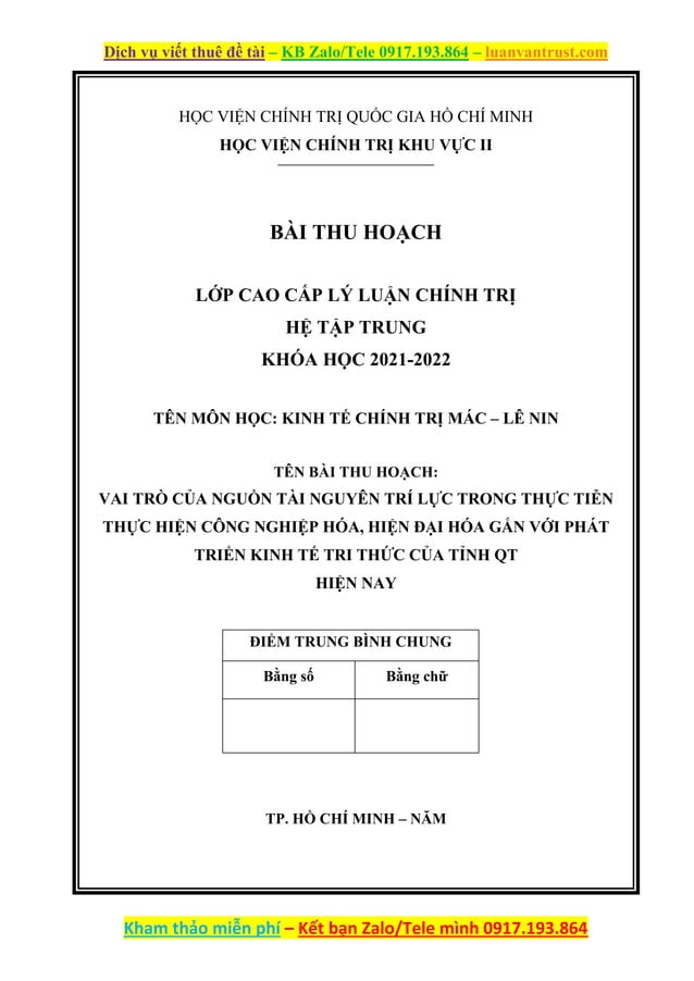 Vai trò của nguồn tài nguyên trí lực trong thực tiễn thực hiện công ...