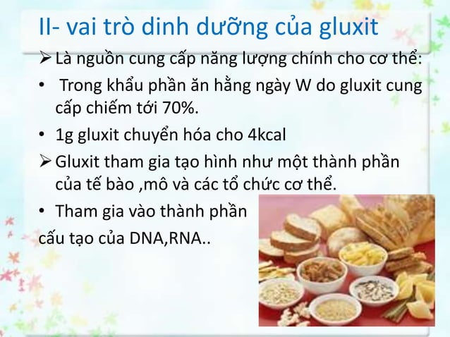 Vai trò quan trọng của gluxit | PPTX
