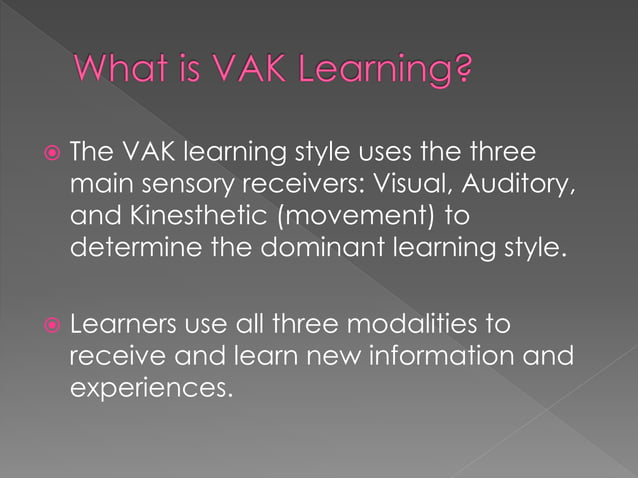 Vak learning style | PPTX