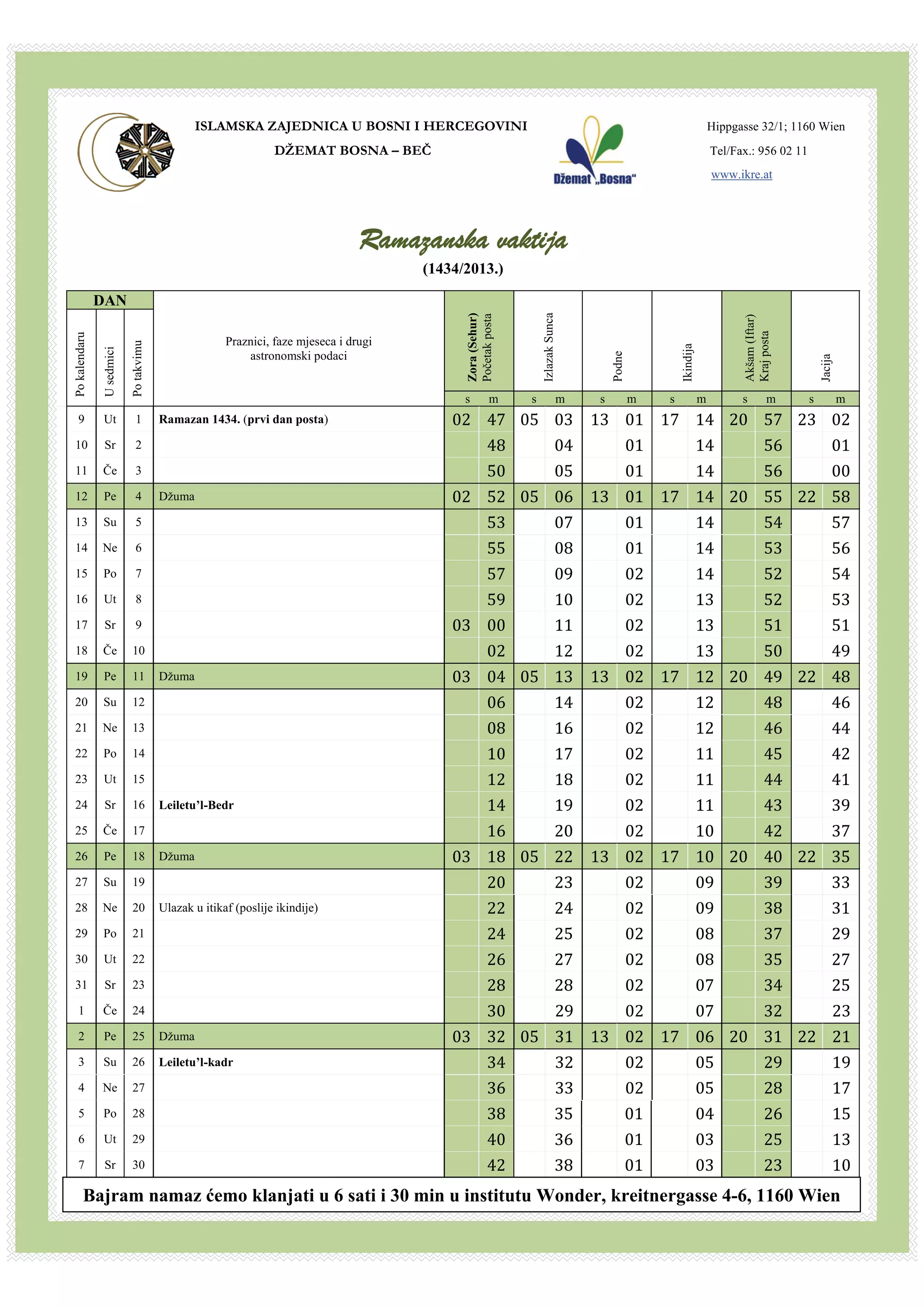Vaktija 2013 | PDF