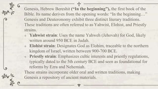 Values Education: Bible The Book of Genesis | PPTX