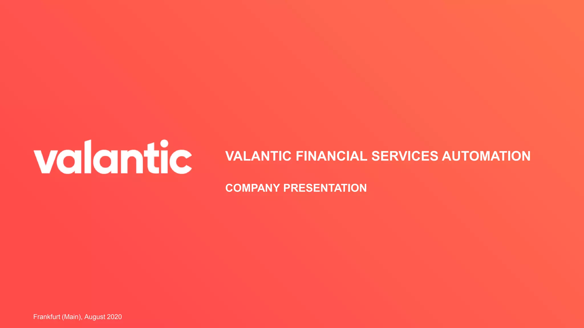 valantic Financial Services Automation | PPTX