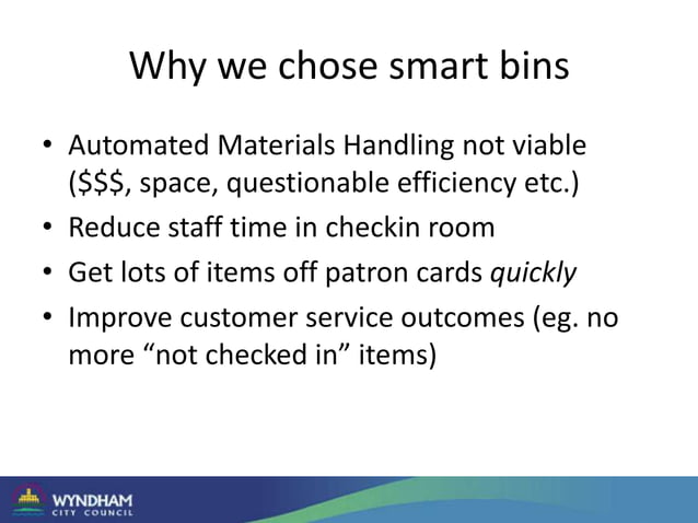 FE Smart bins at Wyndham | PPTX