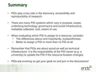 Unpacking persistent identifiers for research | PPTX