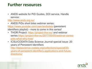 Unpacking persistent identifiers for research | PPTX