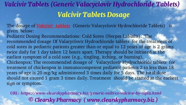 Valcivir Tablets (Generic Valacyclovir Hydrochloride Tablets) | PPT