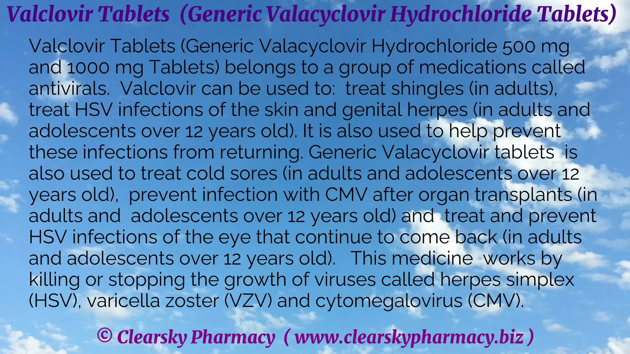 Valclovir Tablets (Generic Valacyclovir Hydrochloride Tablets) | PDF ...