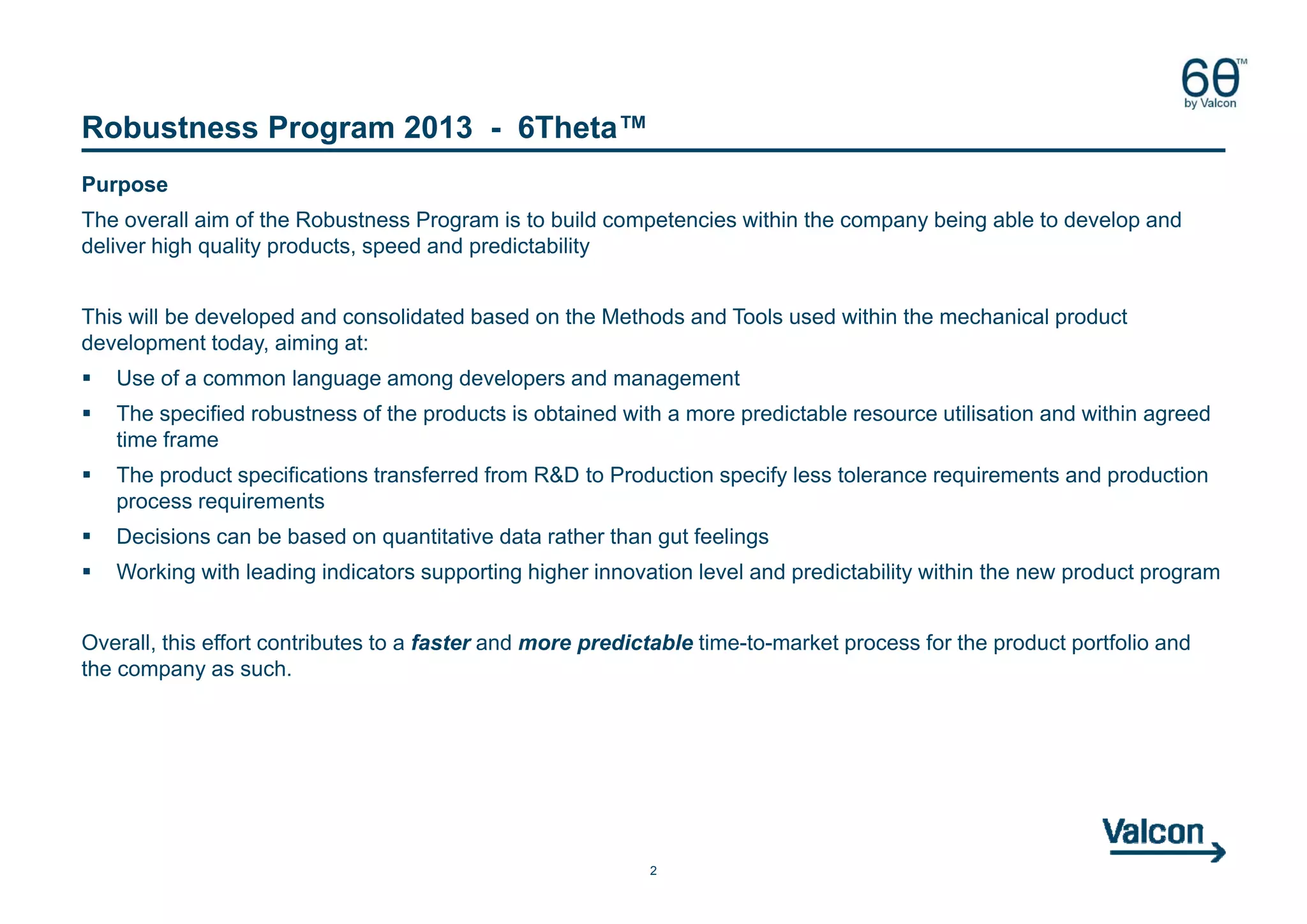 Valcon Design Robustness Program 2013 | PPT