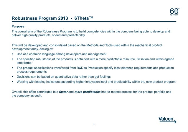 Valcon Design Robustness Program 2013 | PPT