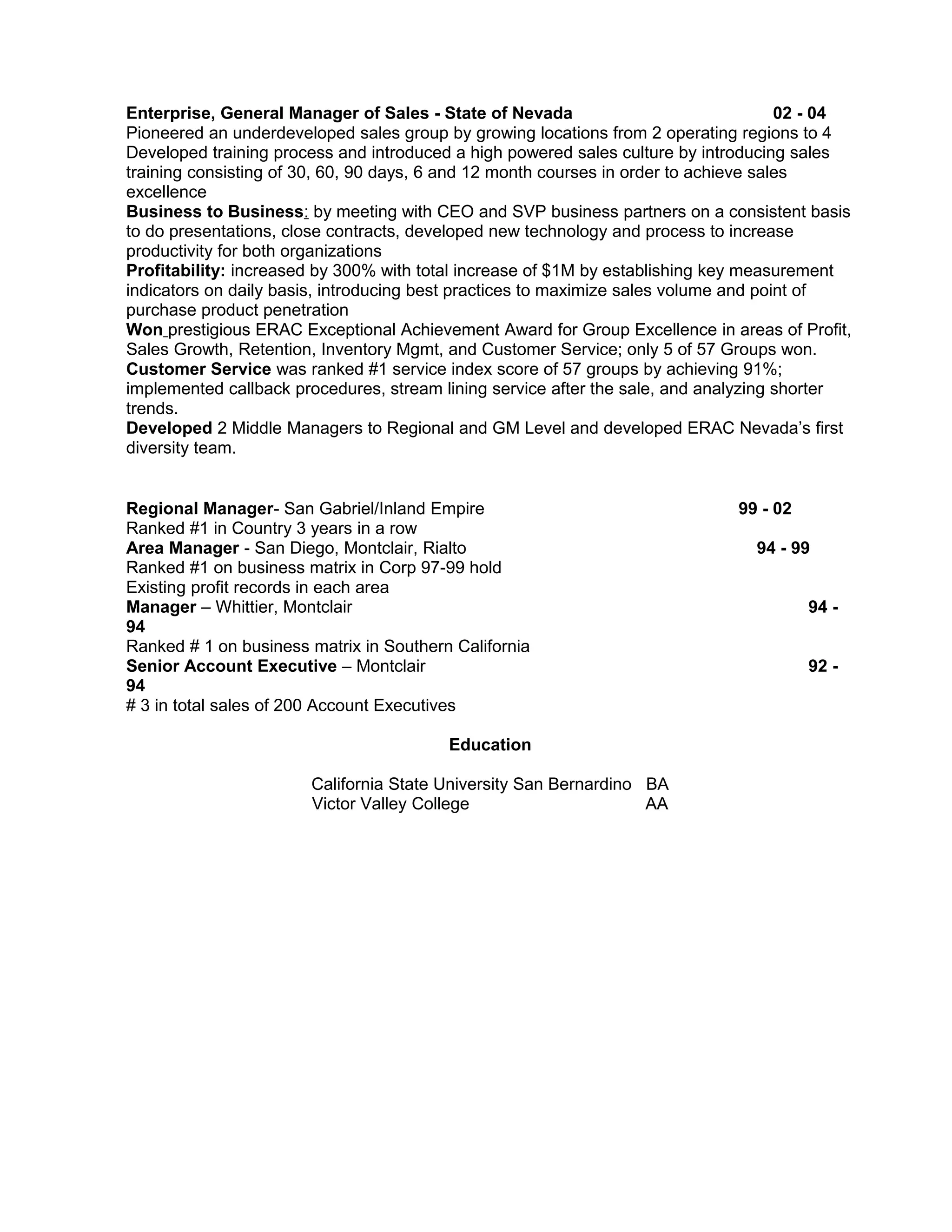 John Valdez executive resume april 7th | DOC