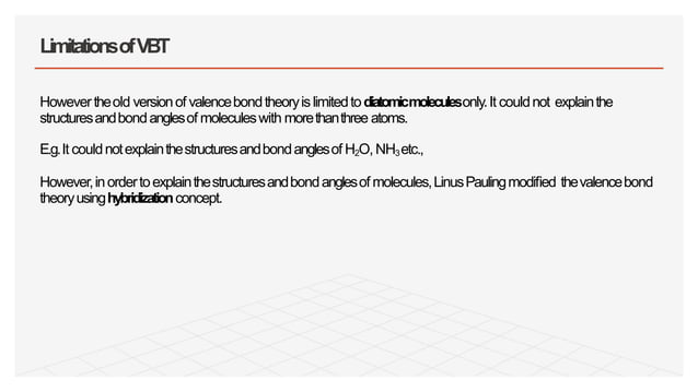 Valence Bond Theory (VBT) | PPTX | Chemistry | Science