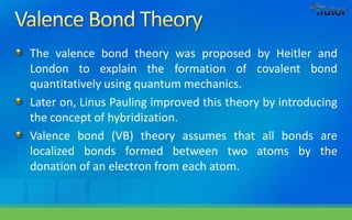 Valence Bond theory & Hybridization | PPTX
