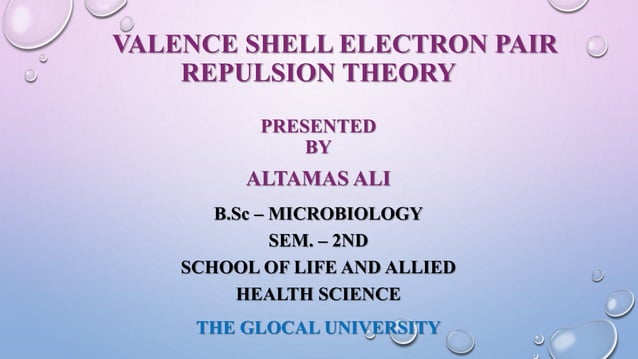 Valence shell electron pair repulsion theory (VSEPR THEORY) | PPTX ...