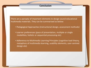 Multimedia Learning Design and Learning Experiences | PPTX ...