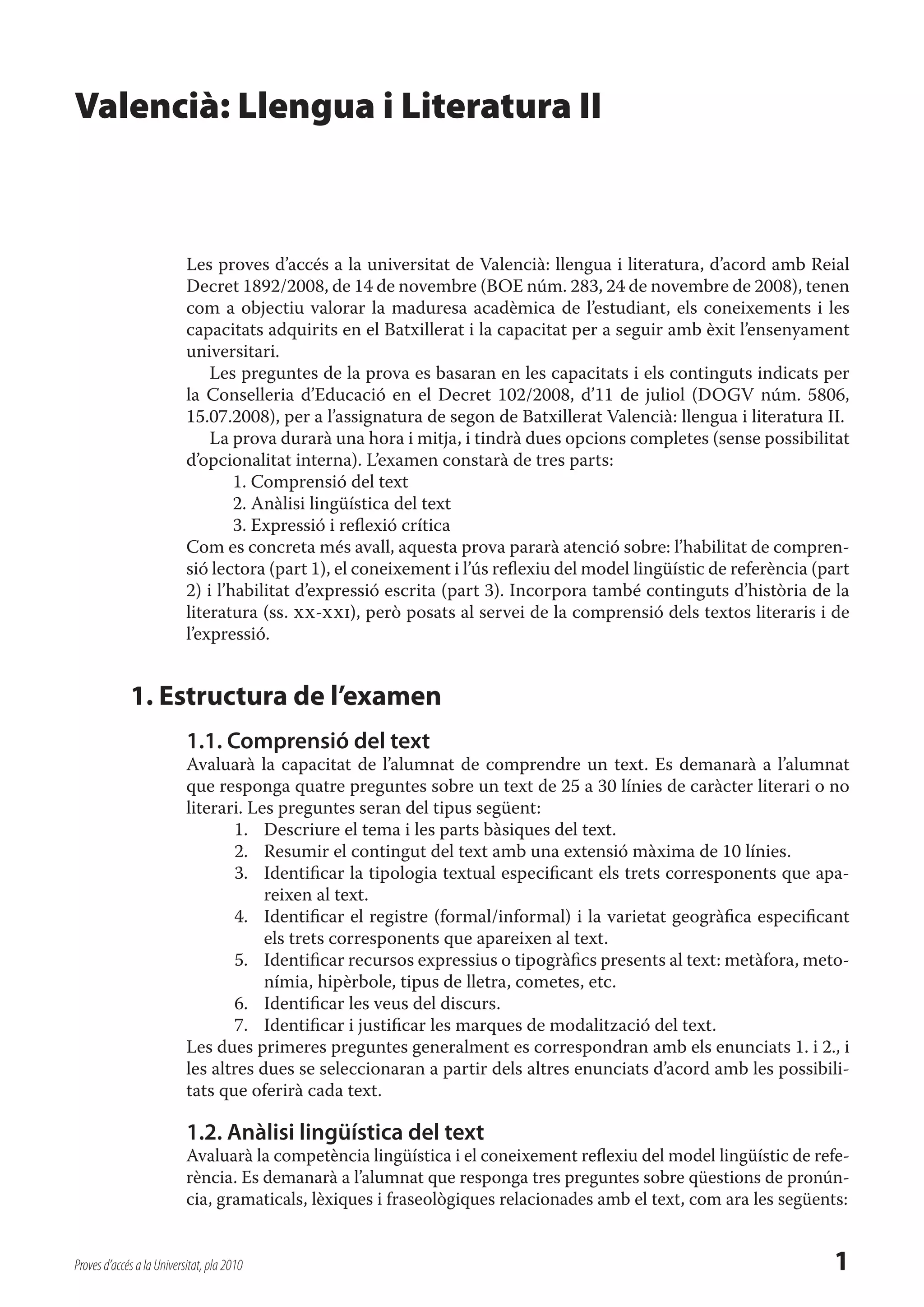 Valencià, Llengua I Literatura Ii | PDF