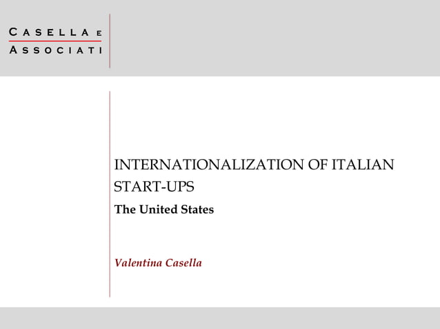 Internationalization of italian start-ups - Valentina Casella | PDF ...