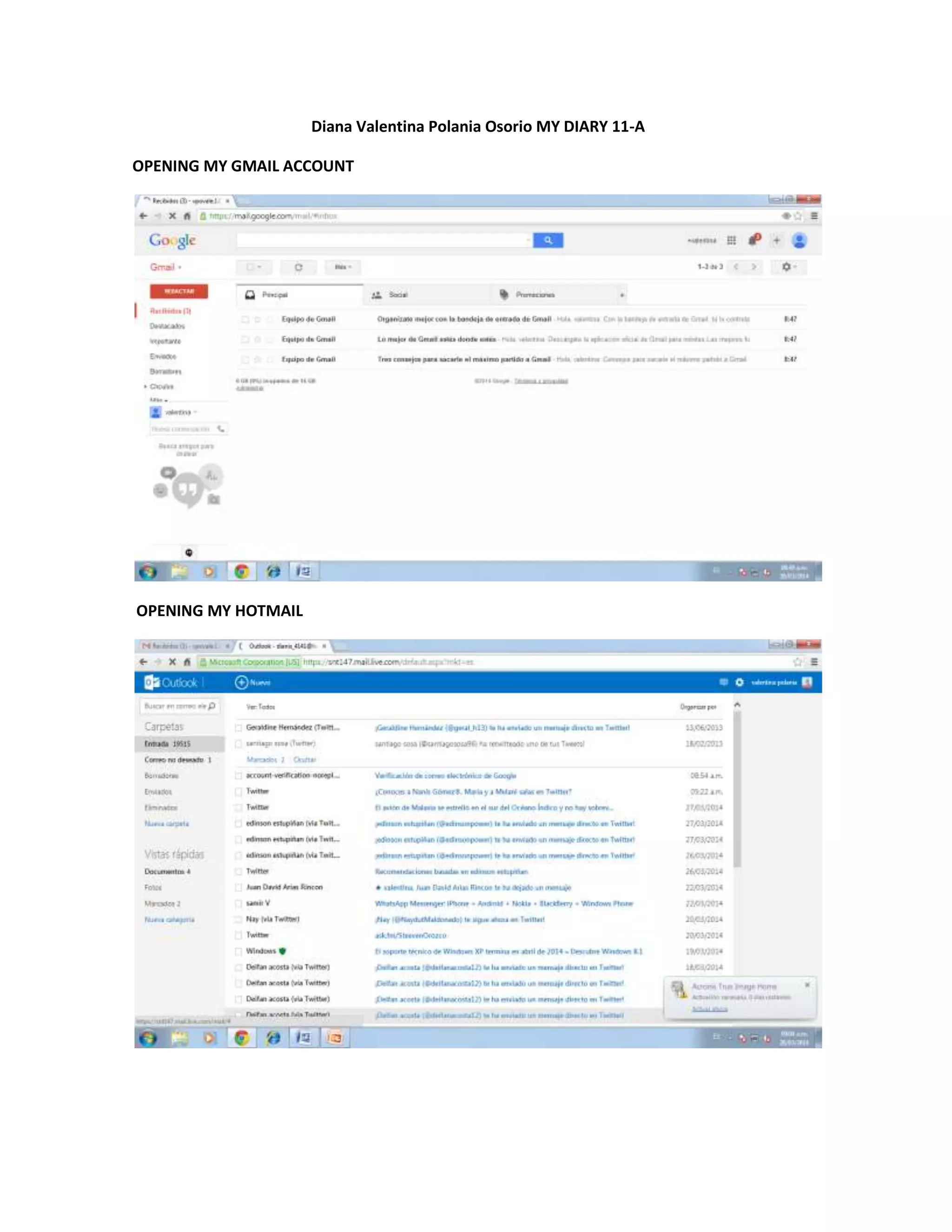 Valentina polania my diary | DOCX | Email | Internet