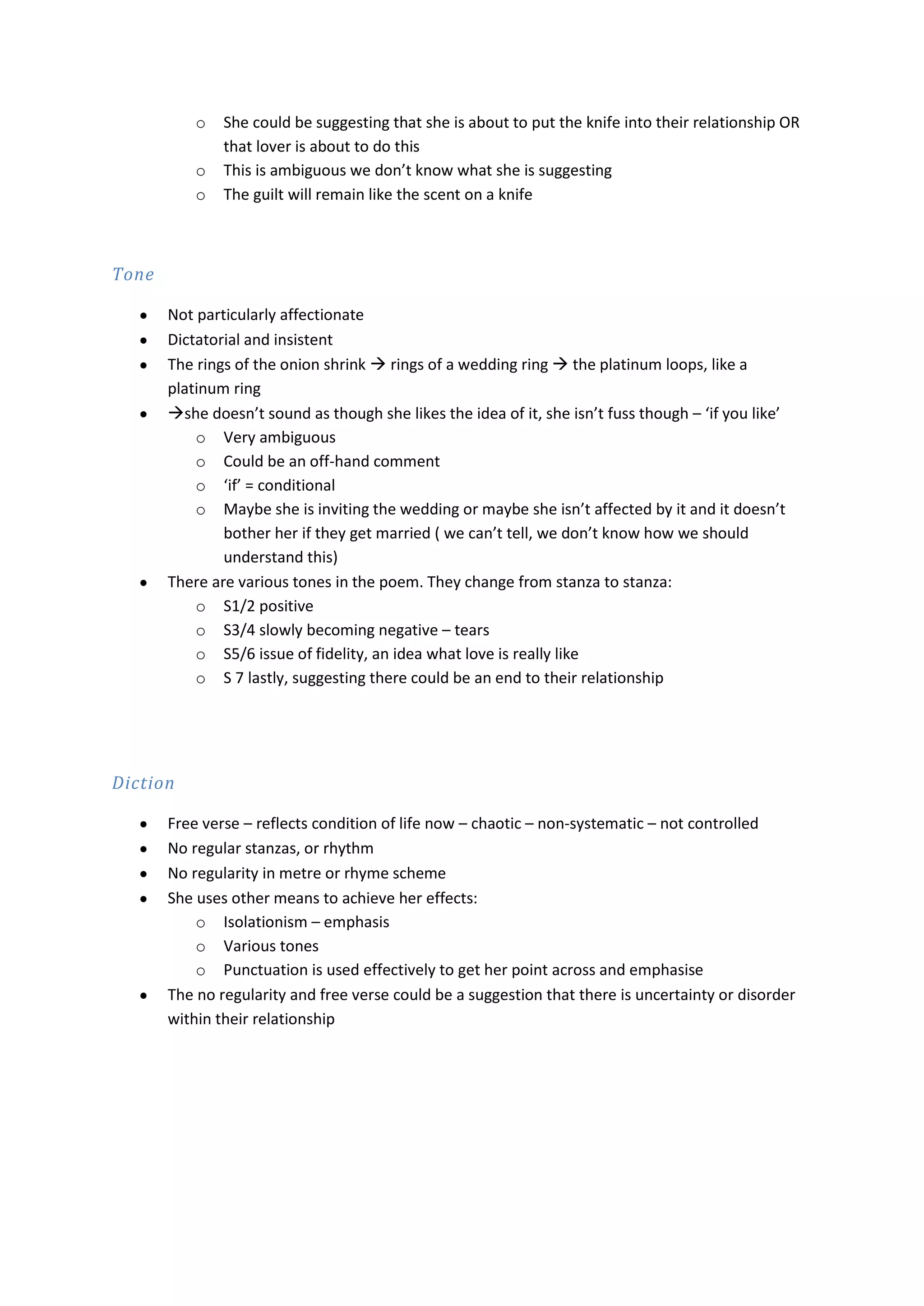GCSE English Edexcel Relationships: Valentine- Carol Ann Duffy | DOCX
