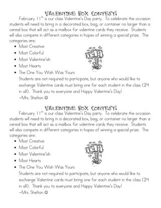 Valentine box contest | PDF