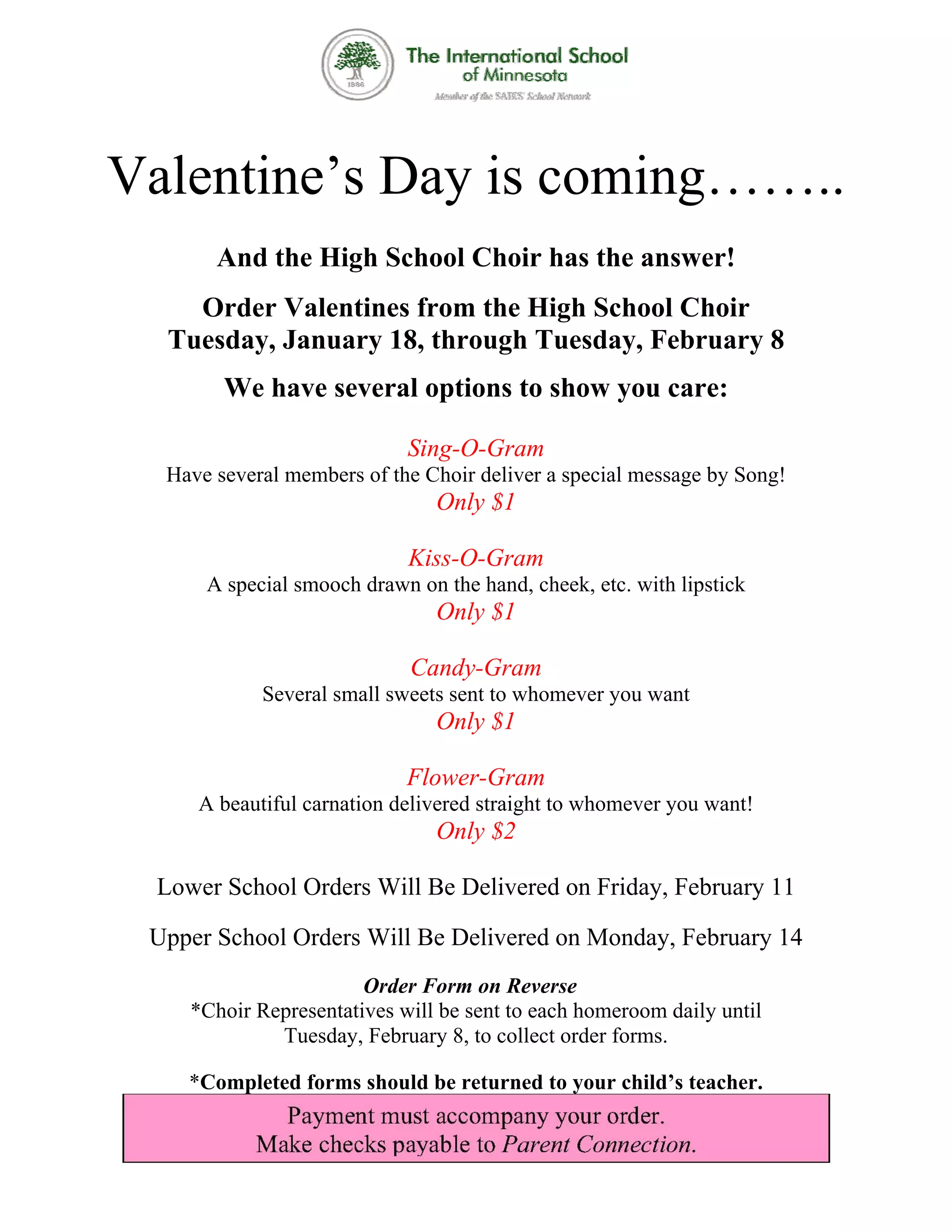 Valentine order form 2010 11 | PDF