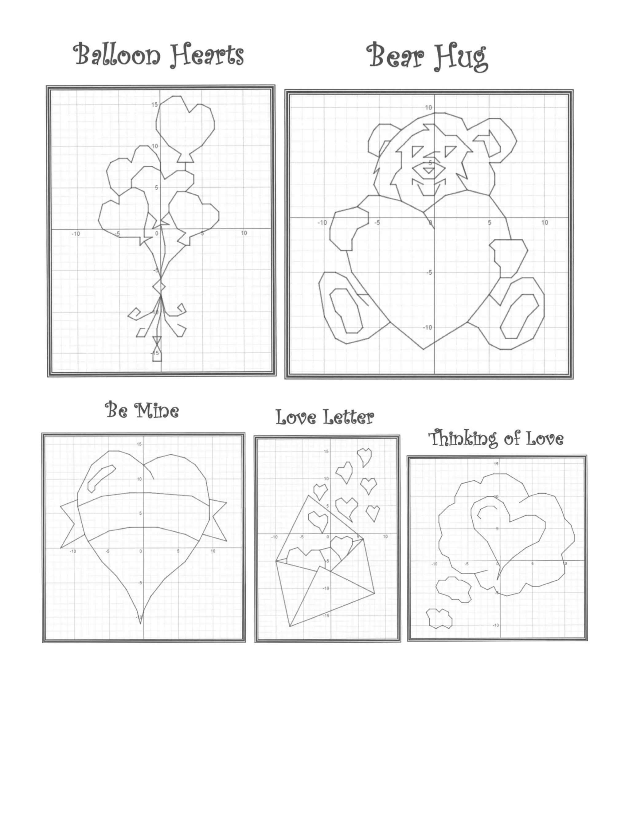 Valentines day coordinate plane pictures bundle | PDF