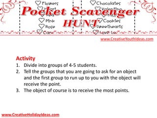 Valentines Day Ideas - Pocket Scavenger Hunt | PPT