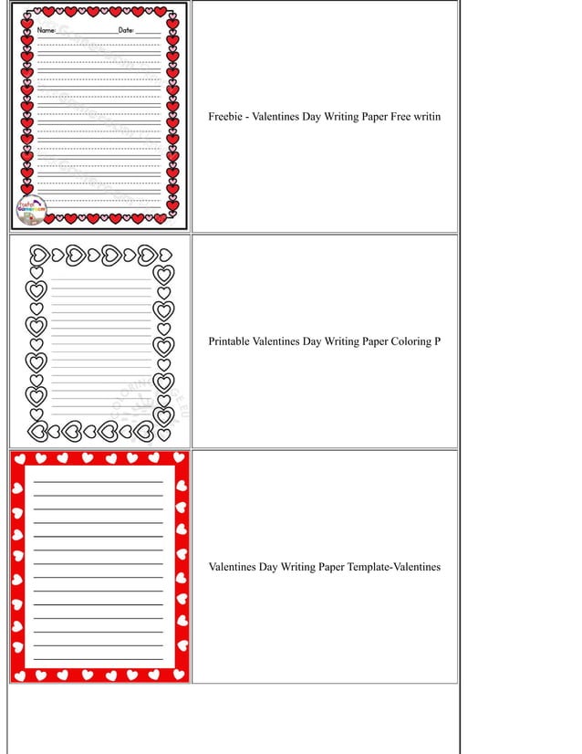 Valentine Writing Paper | PDF | Free Download